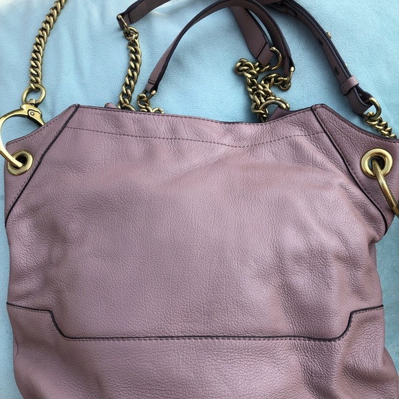 orYANY | Bags | Oryany Pink Blush Pebbled Leather Gold Chain Large ...